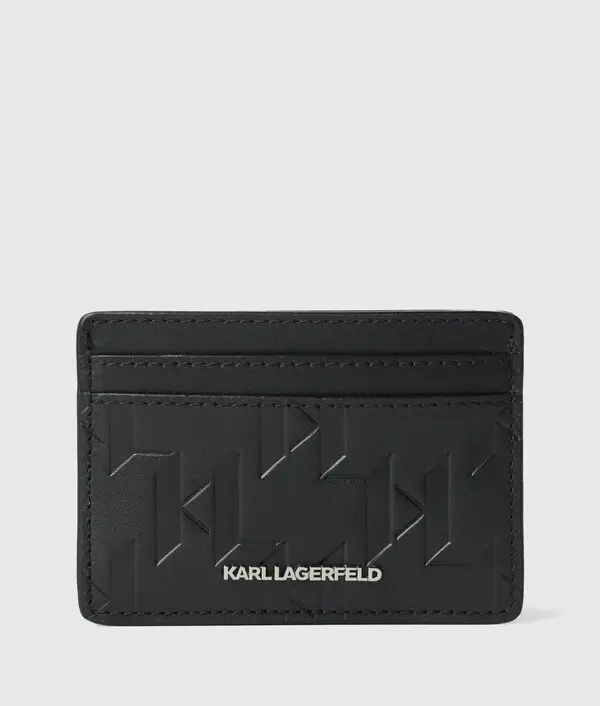 Karl Lagerfeld K/loom Leather Cardholder - Black