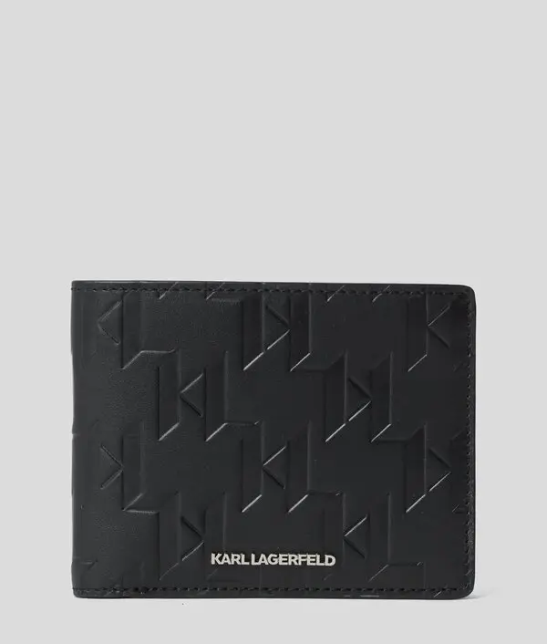 Karl Lagerfeld K/loom Leather Bi-fold Wallet - Black