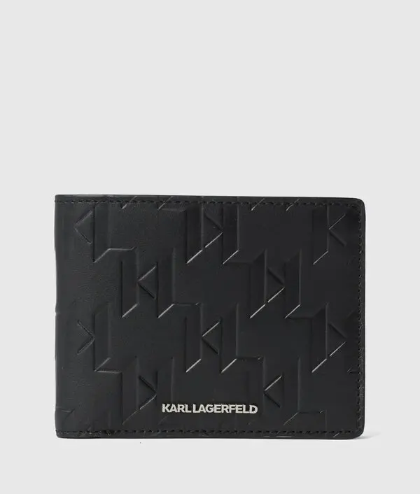 Karl Lagerfeld K/loom Leather Bi-fold Wallet - Black