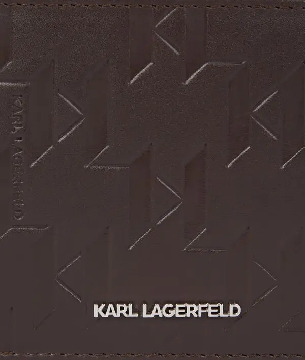 Karl Lagerfeld K/loom Leather Bi-fold Wallet - Fudge