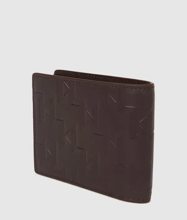 Karl Lagerfeld K/loom Leather Bi-fold Wallet - Fudge