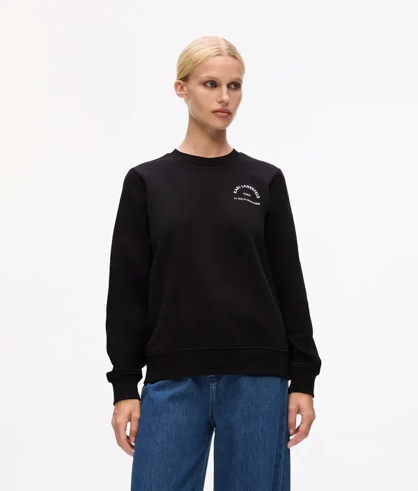 Karl Lagerfeld Rue St-guillaume Organic Cotton Sweatshirt - Black