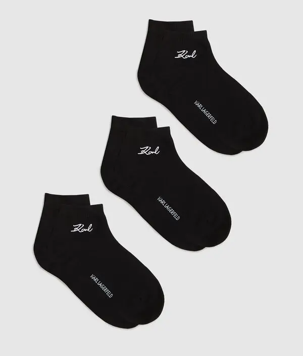 Karl Lagerfeld Signature Short Socks 3-pack - Black