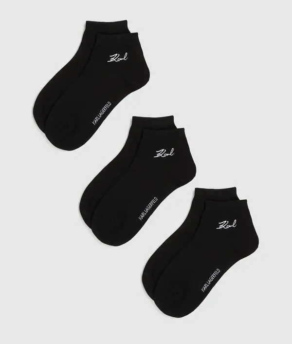 Karl Lagerfeld Signature Short Socks 3-pack - Black