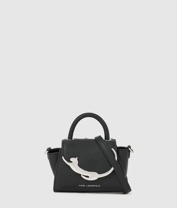 Karl Lagerfeld Choupette Nano Bag In Leather - Black