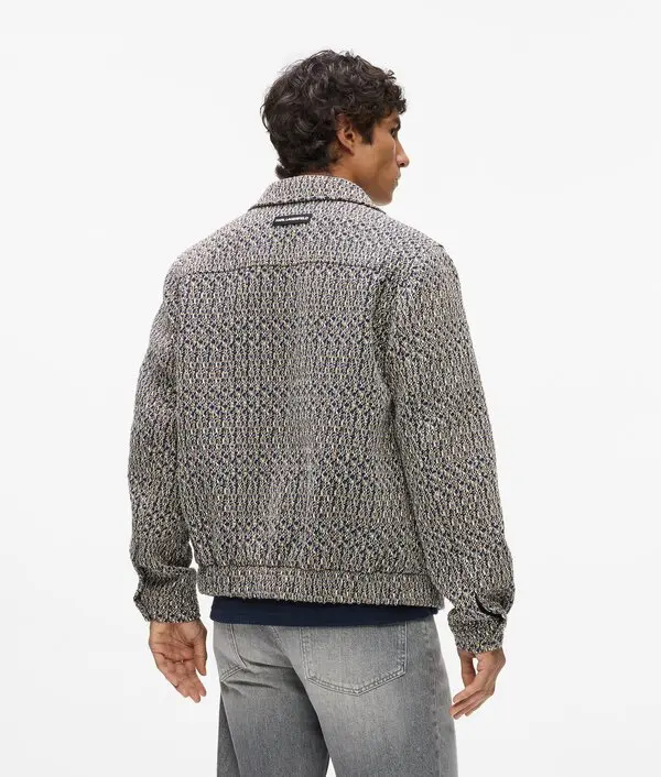 Karl Lagerfeld Zip-up Bouclé Tweed Jacket