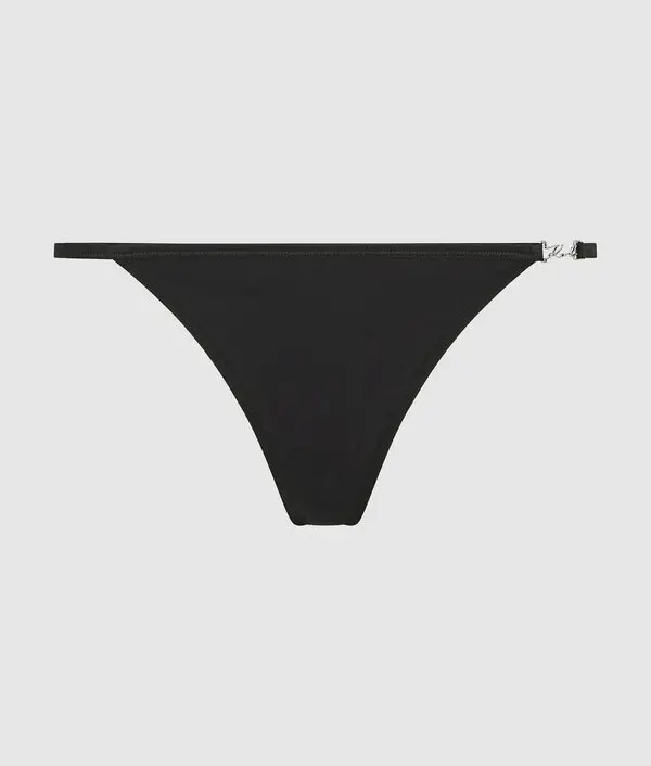 Karl Lagerfeld Signature High-leg Thong - Black