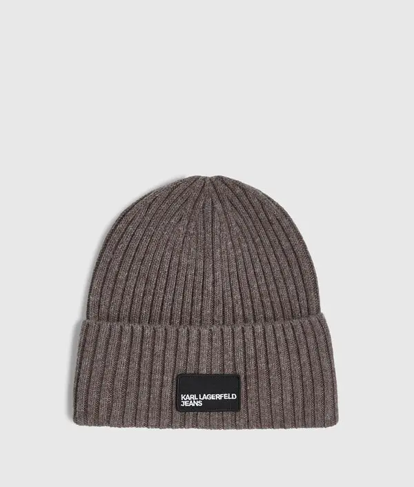 KL JEANS Logo Patch Beanie - Iron
