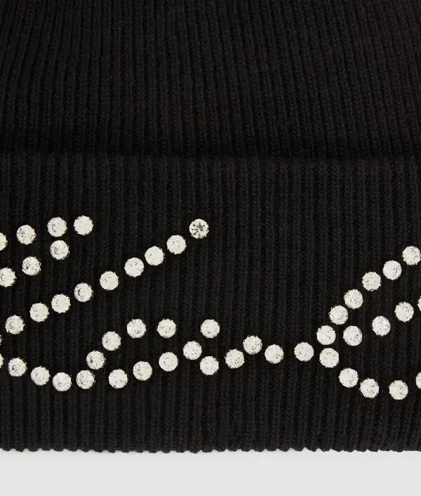 Karl Lagerfeld K/signature Rhinestone Beanie