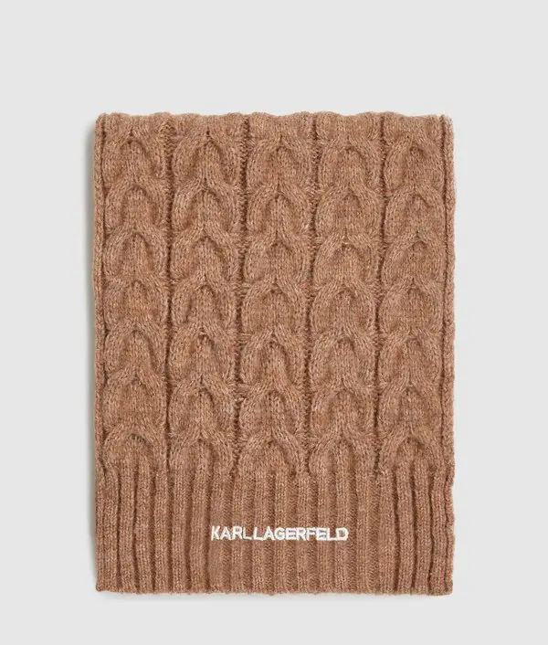 Karl Lagerfeld Cable-knit Scarf - Caramel
