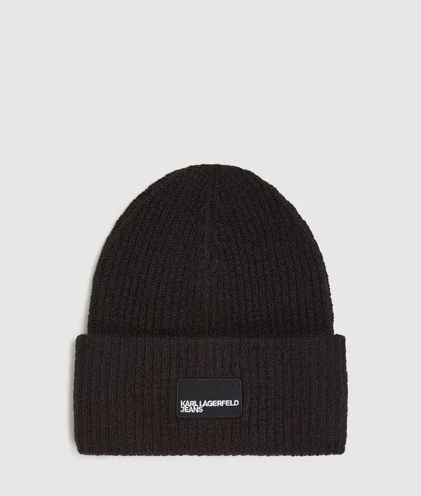 KL JEANS Jeans Logo Patch Long Beanie - Black