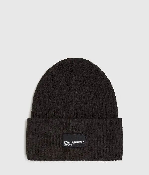 KL JEANS Jeans Logo Patch Long Beanie - Black
