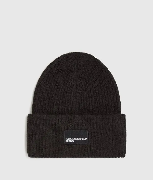 KL JEANS Jeans Logo Patch Long Beanie - Black