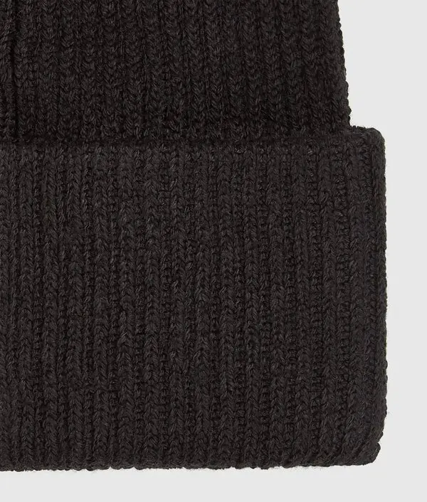KL JEANS Logo Patch Long Beanie - Black