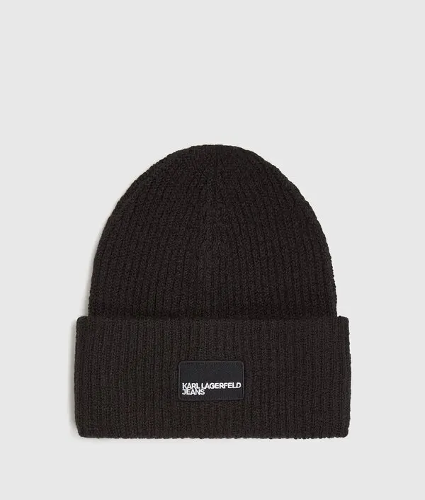 KL JEANS Jeans Logo Patch Long Beanie - Black