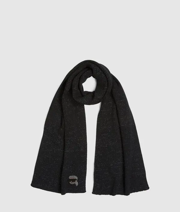 Karl Lagerfeld Ikon Rhinestone Scarf - Black