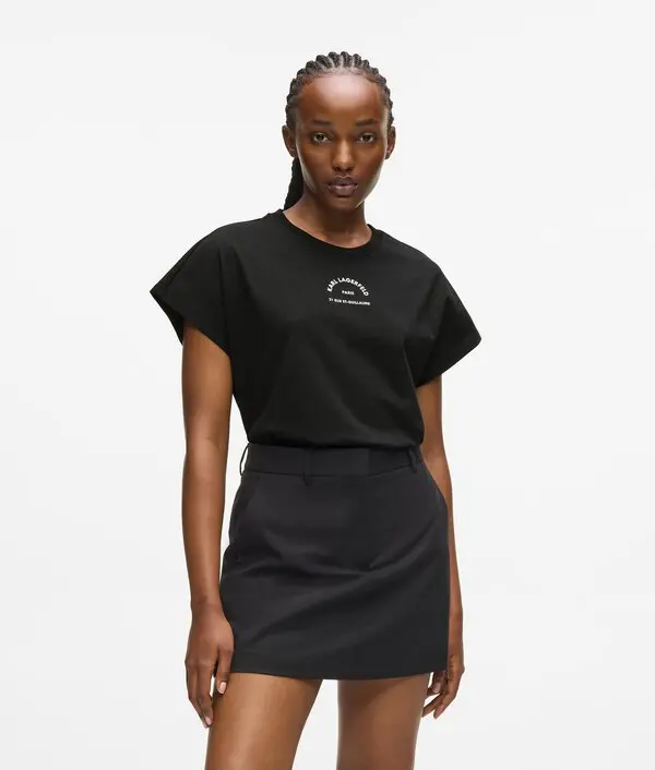 Karl Lagerfeld Relaxed Rue St-guillaume Glitter T-shirt - Black