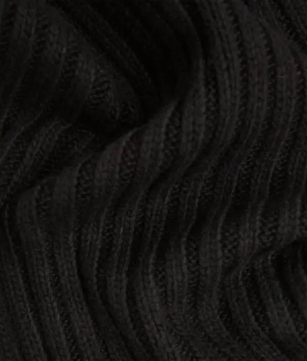 KL JEANS Rib-knit Logo Patch Scarf - Black