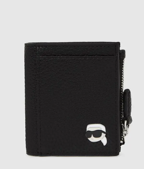 Karl Lagerfeld Ikon Pebble Small Bi-fold Wallet - Black