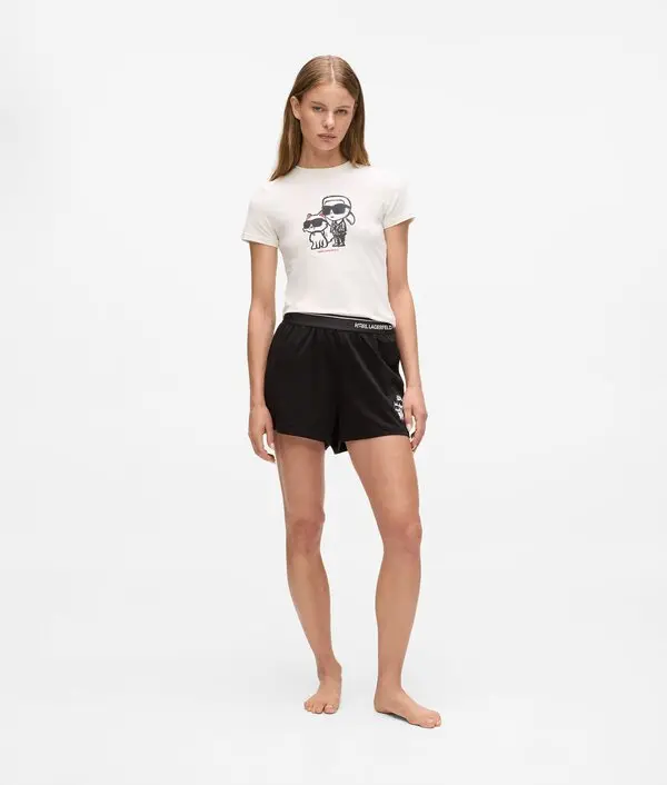 Karl Lagerfeld Ikon Pajama Shorts - Black