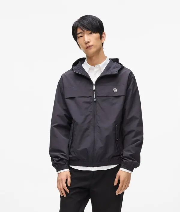 Karl Lagerfeld Ikon Lightweight Hooded Jacket - Black
