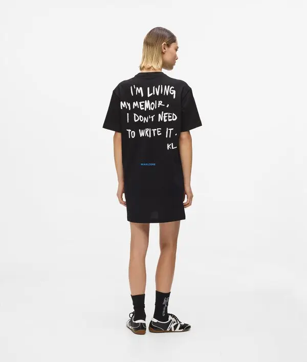 KL JEANS Jeans Organic Cotton Quote T-shirt Dress - Black