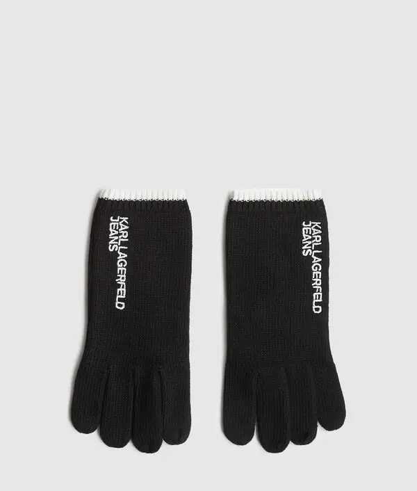 KL JEANS Jeans Logo Knitted Gloves - Black