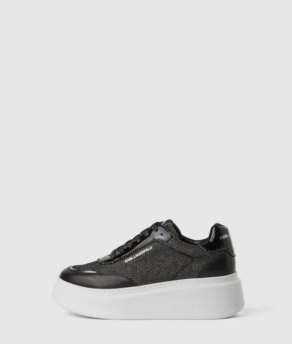 Karl Lagerfeld Glitter Embellished Wedge Sneakers - Black