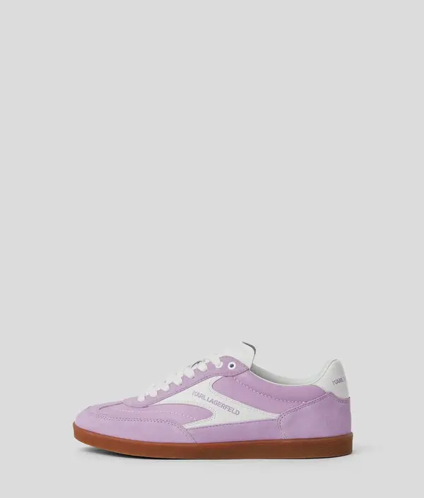 KL JEANS Lace-up Leather And Suede Sneakers - Lilac