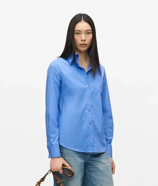 Karl Lagerfeld Poplin Blouse - Silver Lake Blue