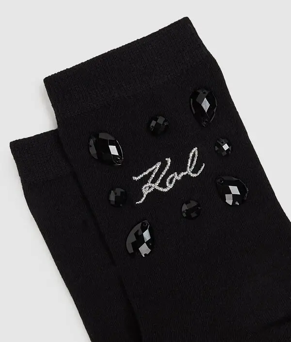 Karl Lagerfeld Signature Gemstone Socks 2 Pack