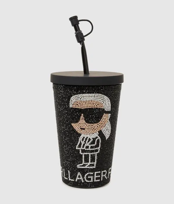 Karl Lagerfeld Ikon Rhinestone To-go Cup - Black
