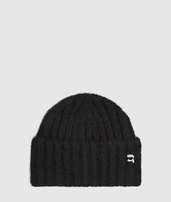 Karl Lagerfeld Ikon Knit Beanie - Black