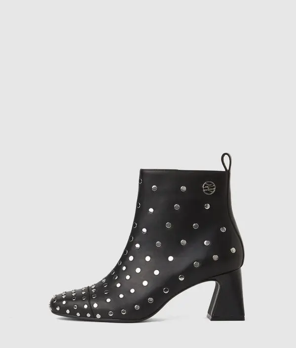 Karl Lagerfeld Beata Studded Ankle Boots - Black/silver