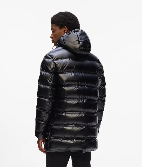 Karl Lagerfeld Glossy Puffer Jacket With Hood