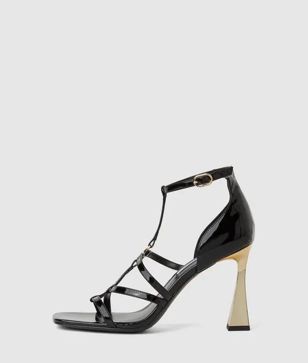 Karl Lagerfeld Debutante Strap Heeled Sandals - Black