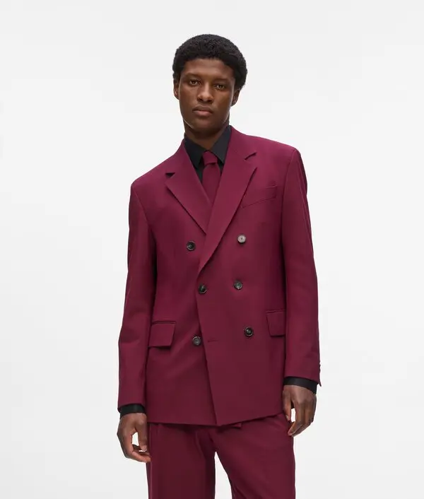 Karl Lagerfeld Double-breasted Blazer - Merlot