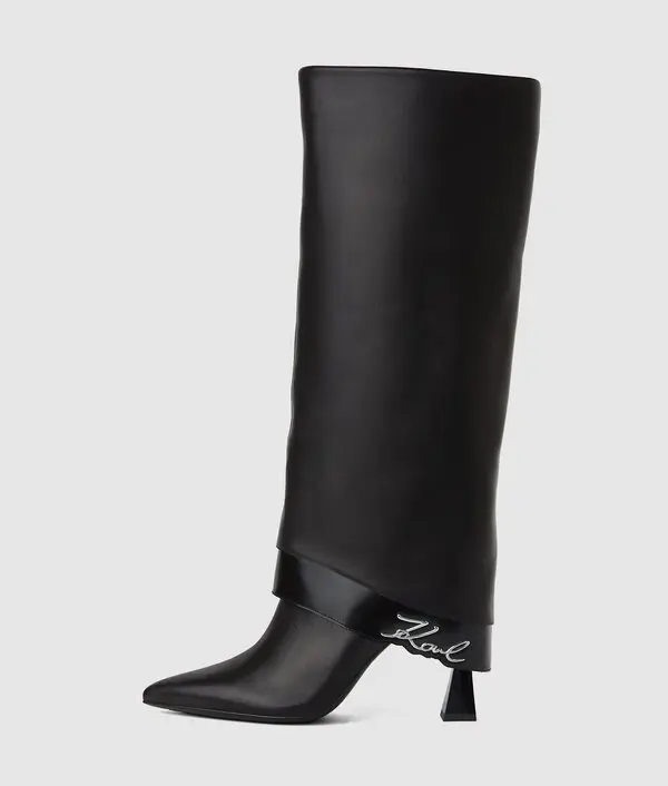 Karl Lagerfeld Tall Fold-down Boots - Black