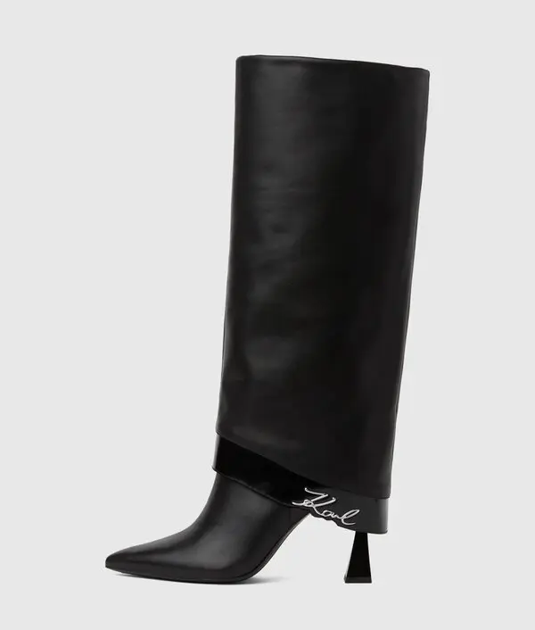 Karl Lagerfeld Tall Fold-down Boots - Black