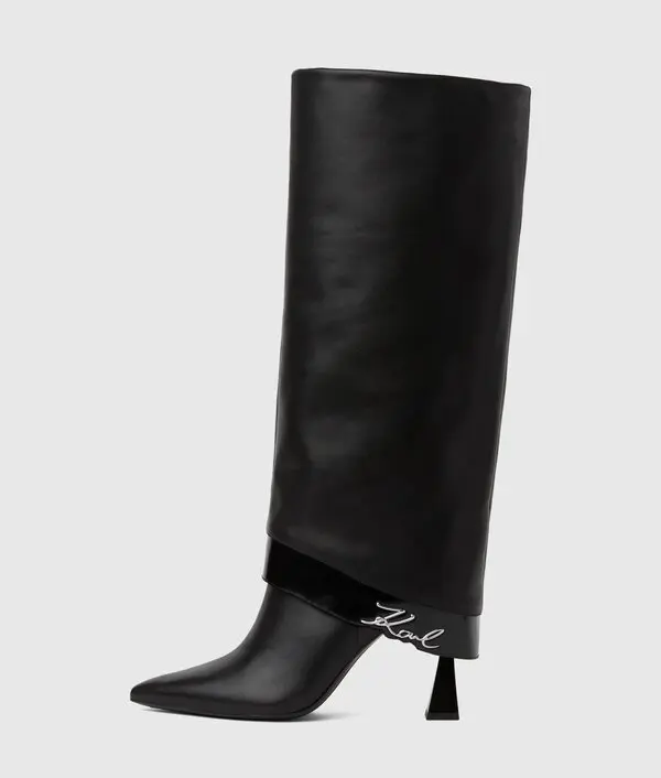 Karl Lagerfeld Tall Fold-down Boots - Black