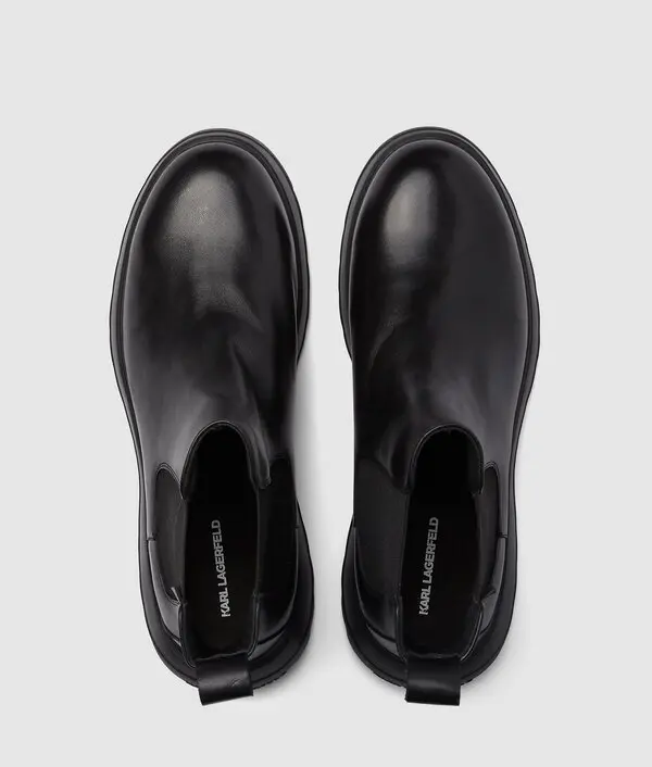 Karl Lagerfeld Goat Skin Leather Chelsea Ankle Boots