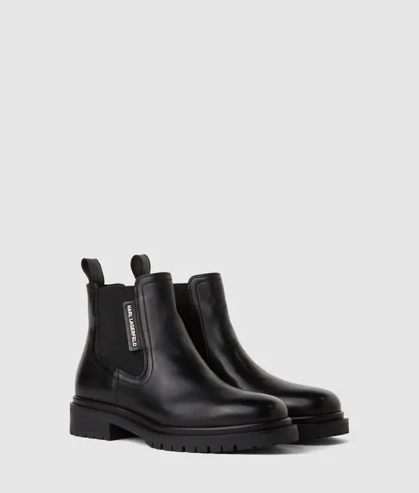 Karl Lagerfeld Goat Skin Leather Chelsea Ankle Boots