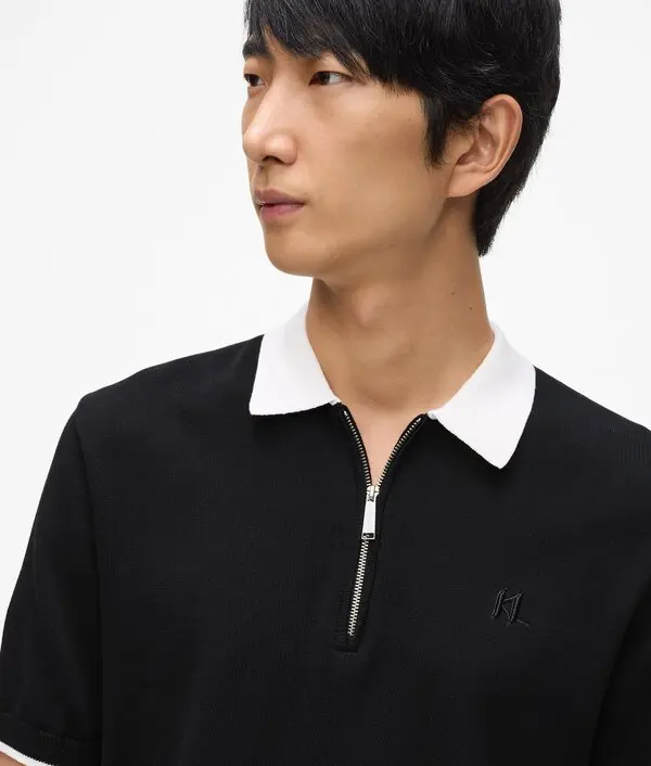 Karl Lagerfeld Contrast Collar Polo Shirt