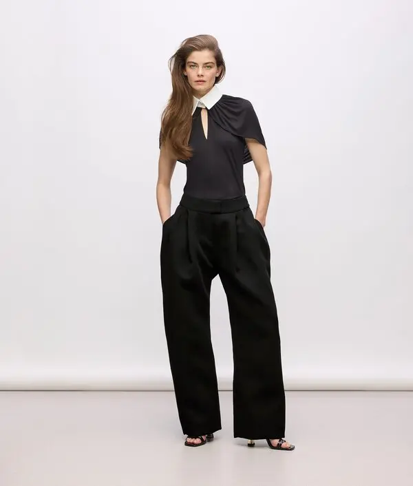 Karl Lagerfeld Studio Voluminous Wool-blend Pants - Black