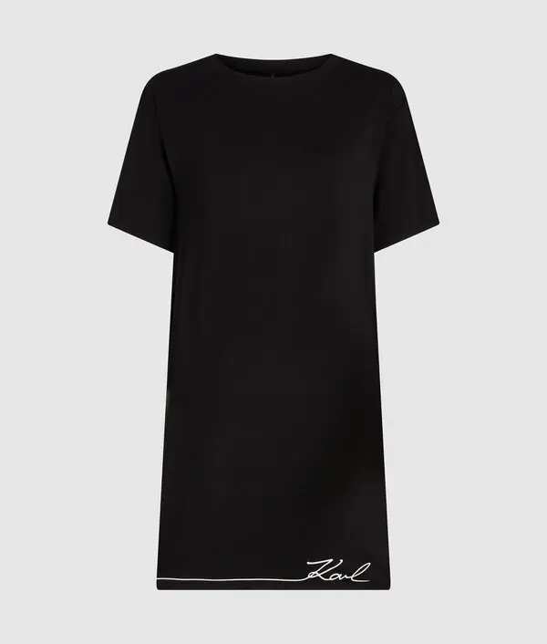 Karl Lagerfeld Viscose Jersey Oversized Pajama Dress