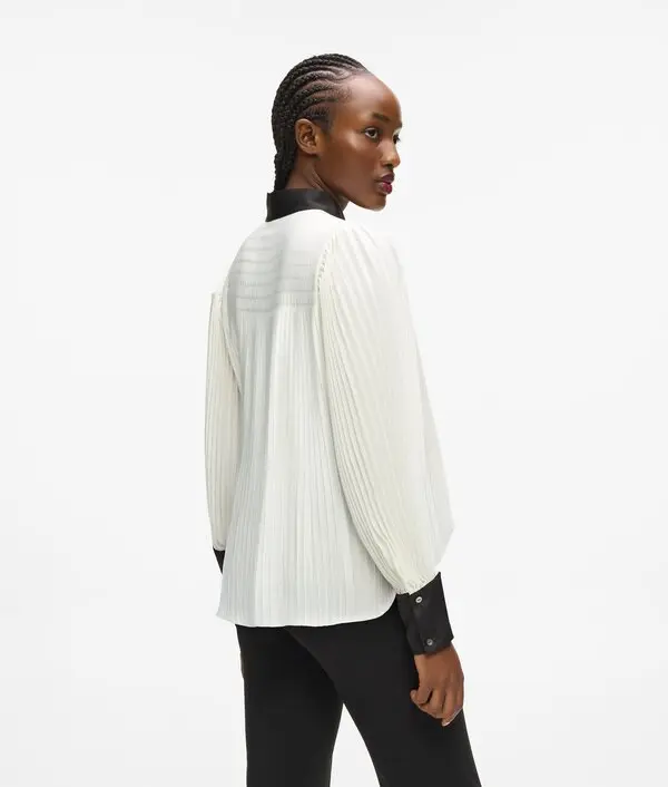 Karl Lagerfeld Pleated Shirt With Contrasting Details