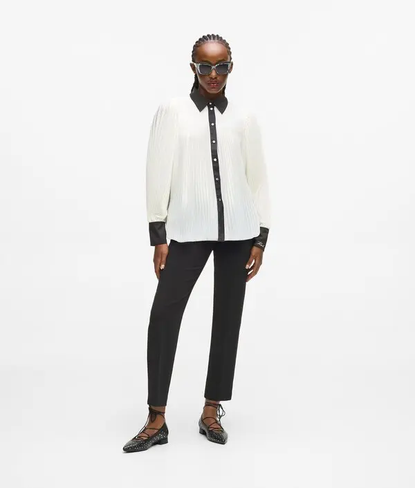 Karl Lagerfeld Pleated Shirt With Contrasting Details