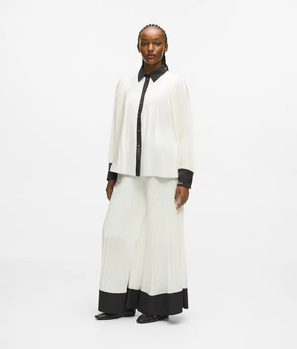 Karl Lagerfeld Pleated Shirt With Contrasting Details