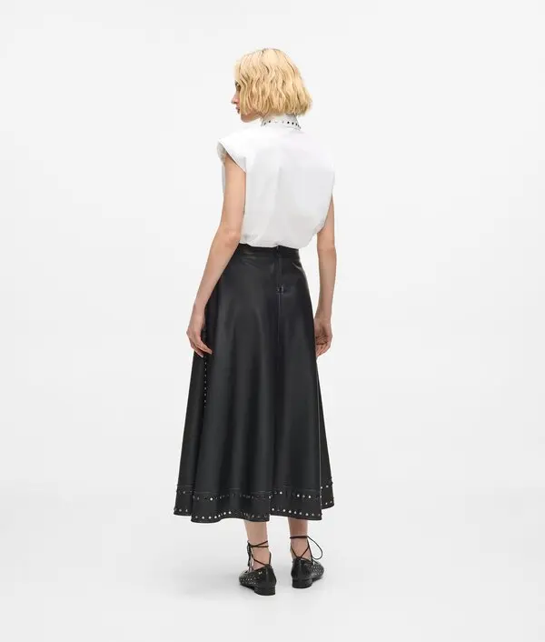 Karl Lagerfeld Studded A-line Midi Skirt