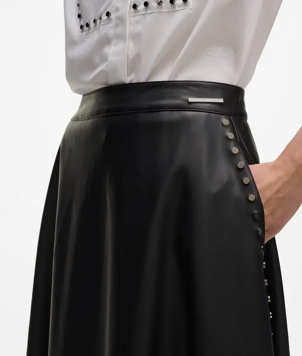 Karl Lagerfeld Studded A-line Midi Skirt